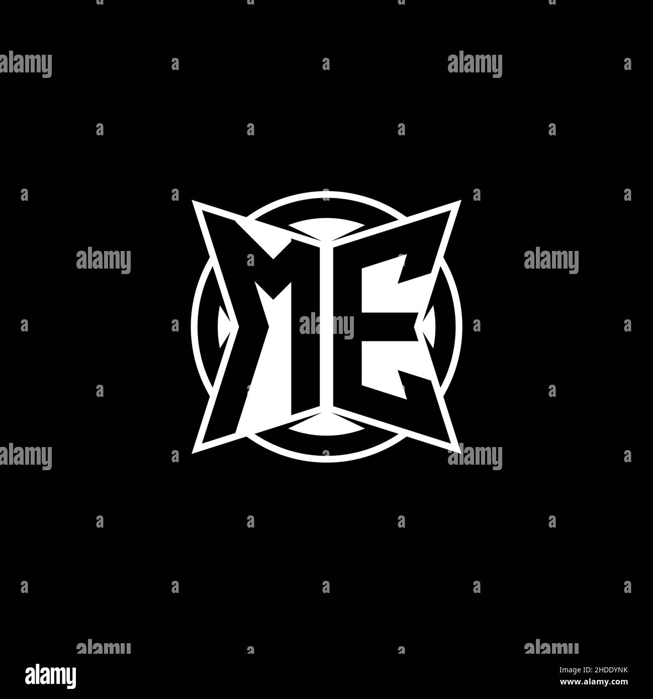 ME Monogram logo letter with simple modern shape style design. Circle ...