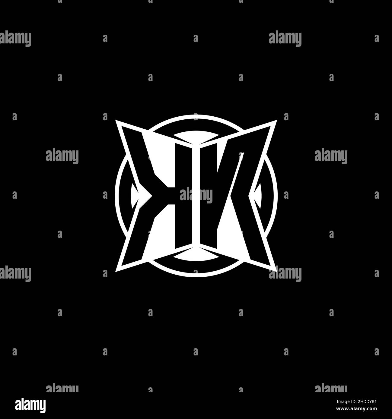 KN Monogram logo letter with simple modern shape style design. Circle ...