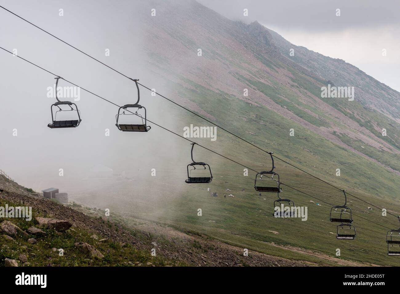 Cable car at the Talgar pass near Almaty, Kazakhstan Stock Photo - Alamy