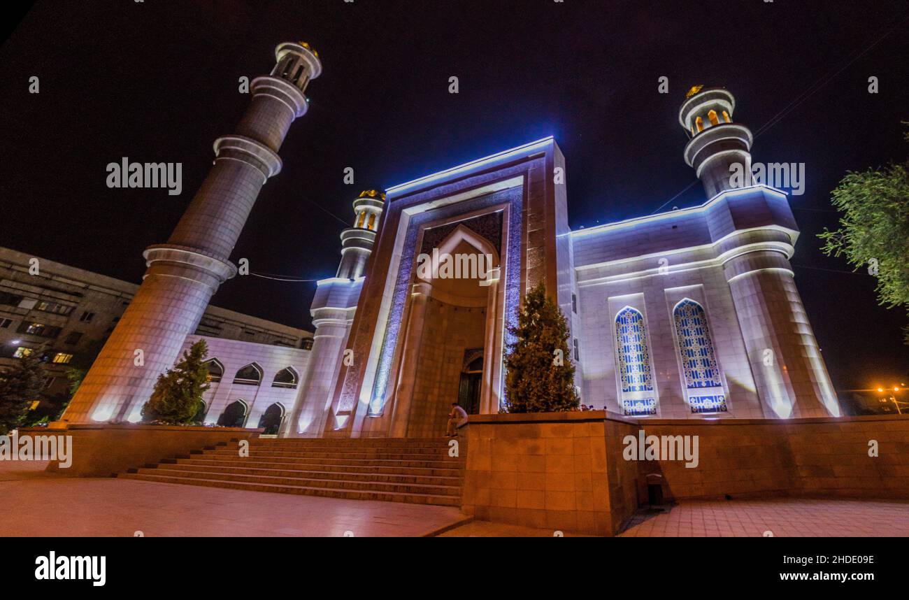Night view of Almaty Central Mosque, Kazakhstan Stock Photo - Alamy