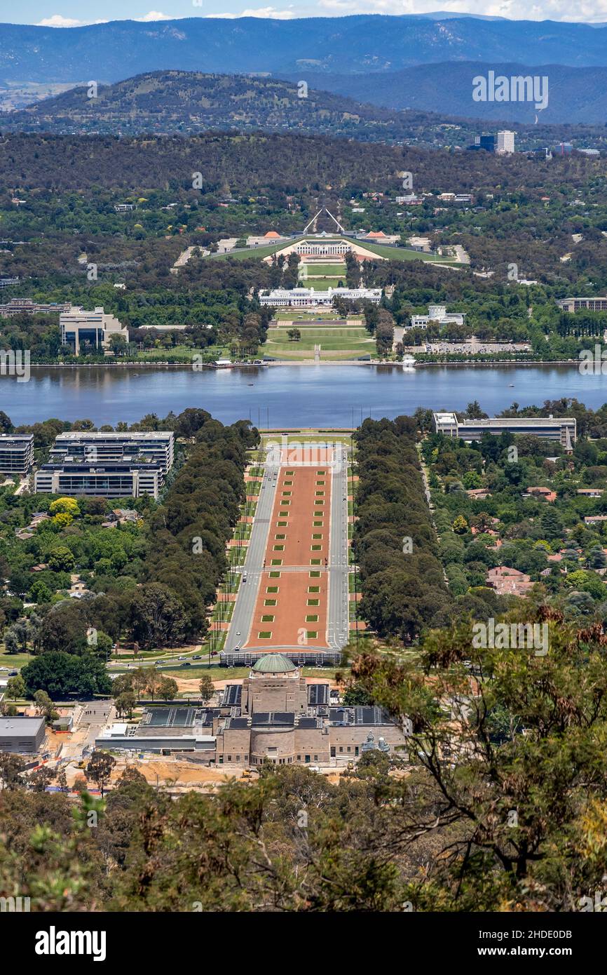Canberra, ACT, Australia, viewed from Mount Ainslie Lookout Stock Photo ...