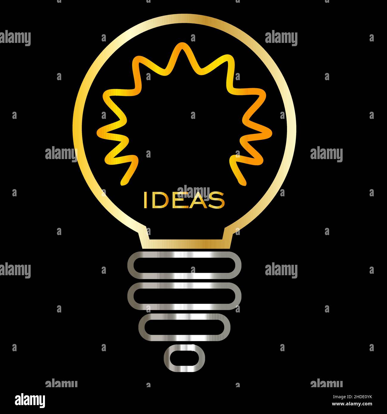 idea symbol in the form of an abstract light bulb on a dark background ...