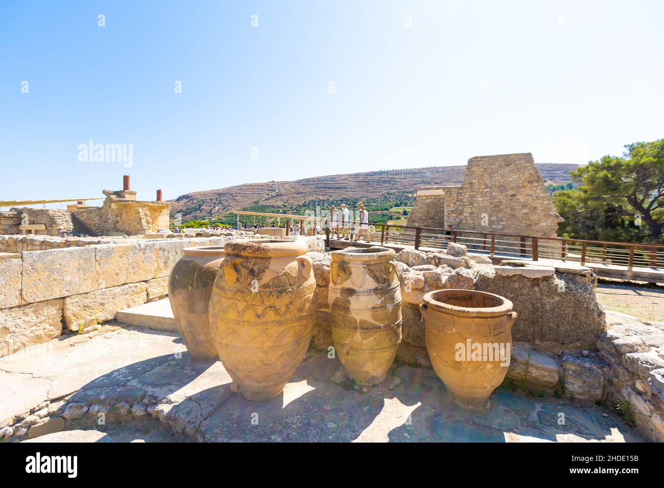 Top view of ruins of Knossos Palace in Crete, Heraklion, Greece Stock ...