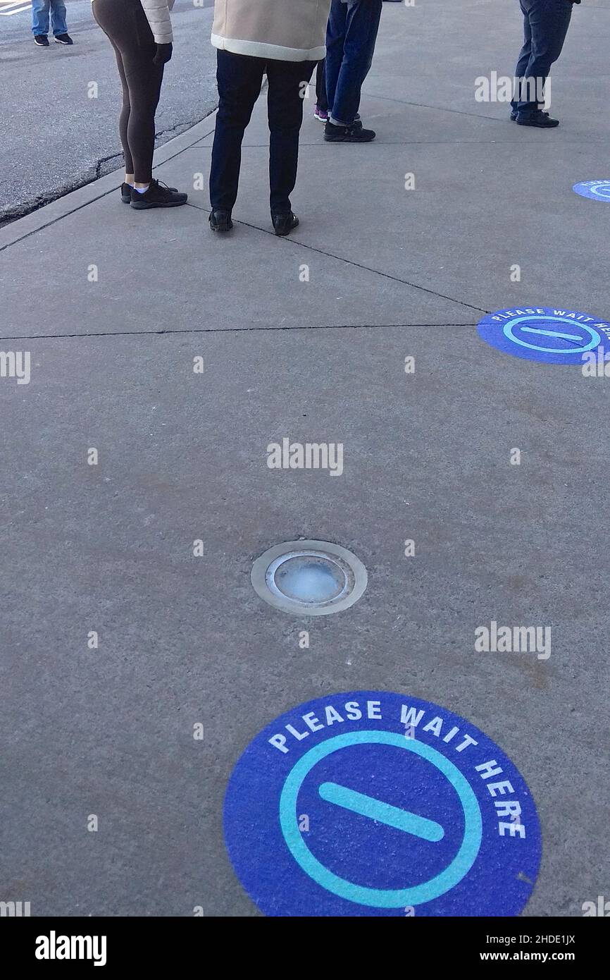 Standing marker for social distancing to avoid spreading coronavirus ...