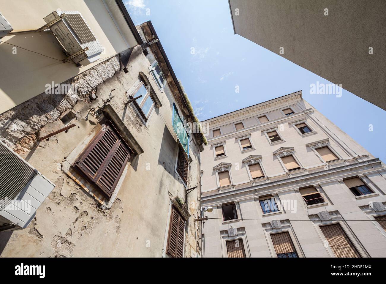 Picture of a narrow medieval street of the historical center of Rijeka ...