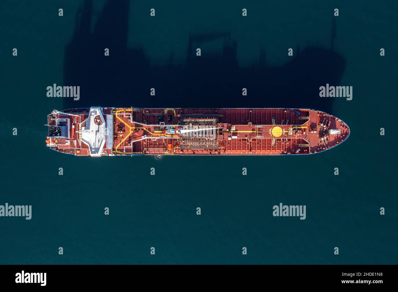 Top view of a marine tanker in the sea Stock Photo - Alamy