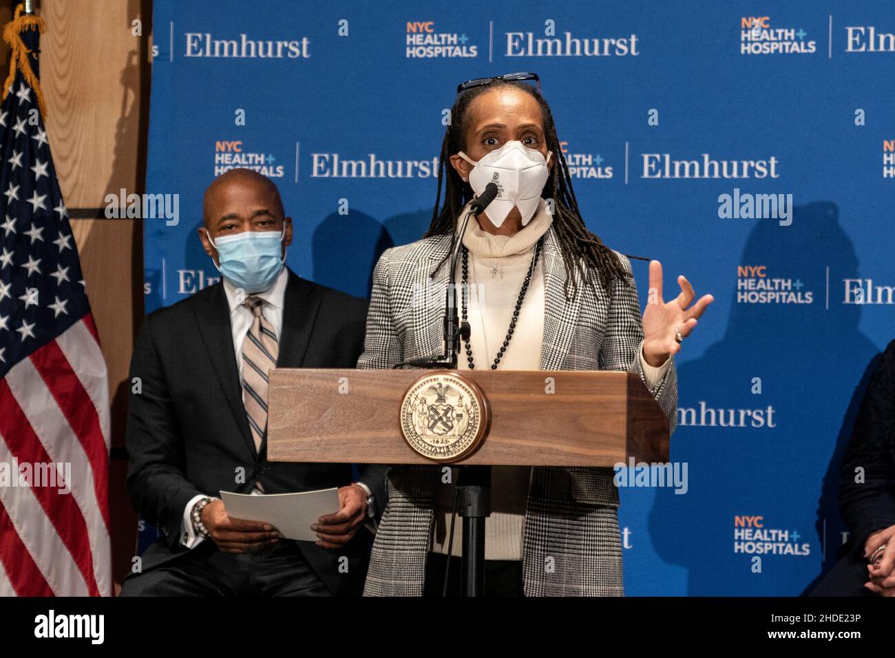 New York, NY - January 5, 2022: Anne Williams-Isom speaks during Mayor ...