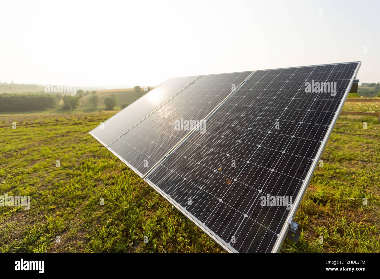 photovoltaics in solar power station energy from natural Stock Photo ...