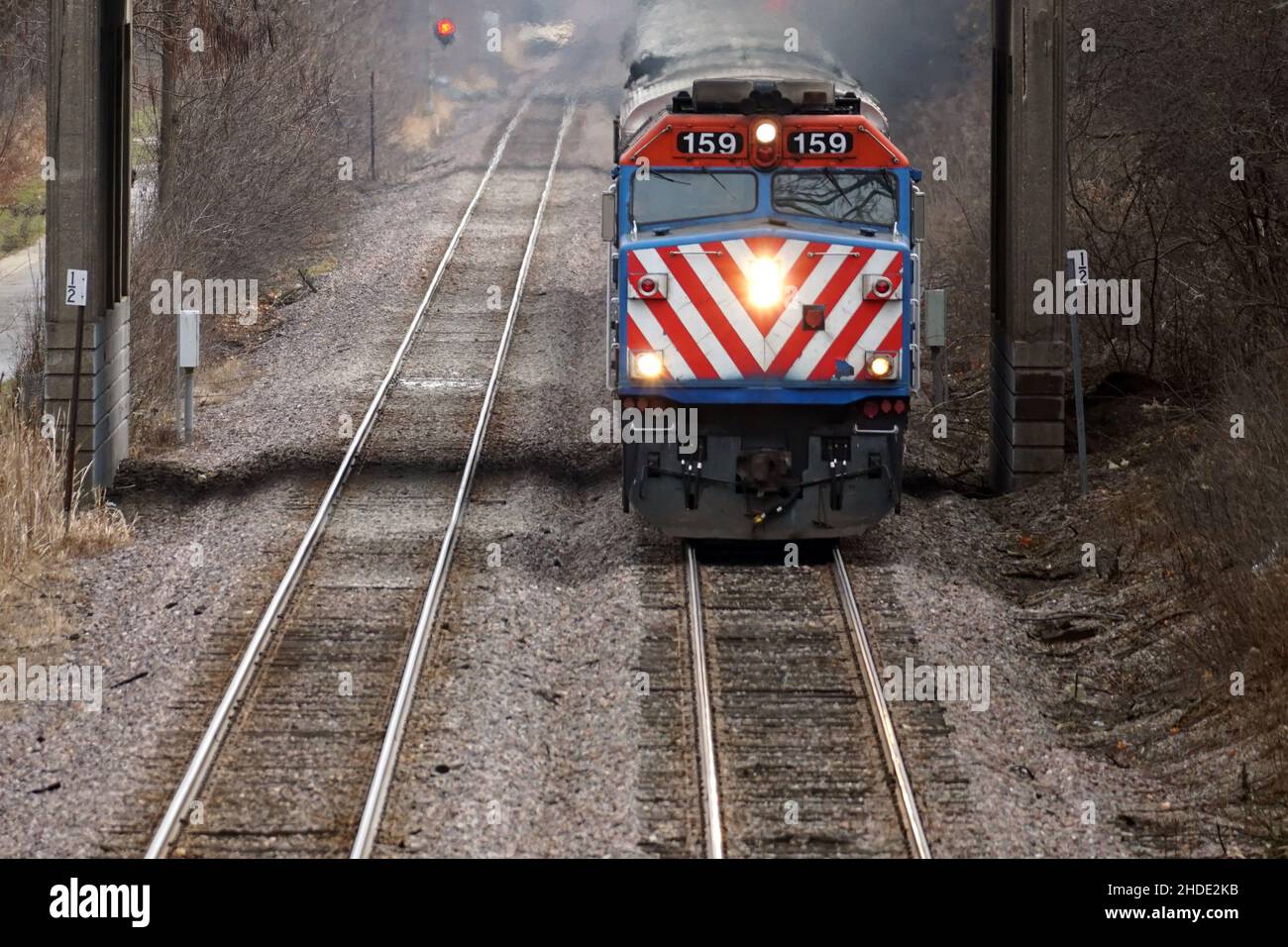 Metra Union Pacific North commuter rail train from Chicago arrives at ...