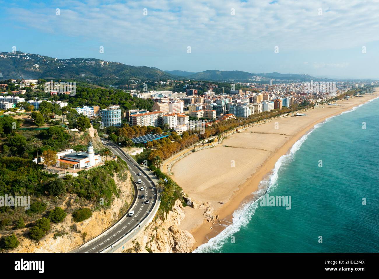 Birds eye view of Calella, Spain Stock Photo - Alamy