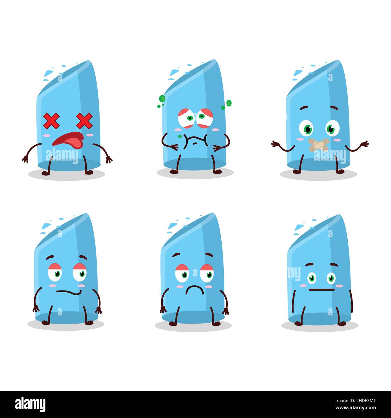 Blue chalk cartoon character with nope expression. Vector illustration ...