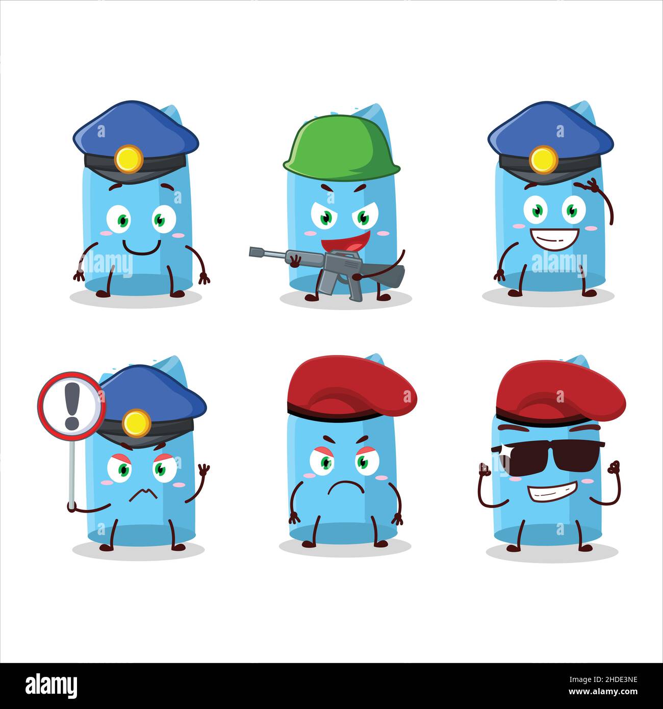 A dedicated Police officer of blue chalk mascot design style. Vector ...
