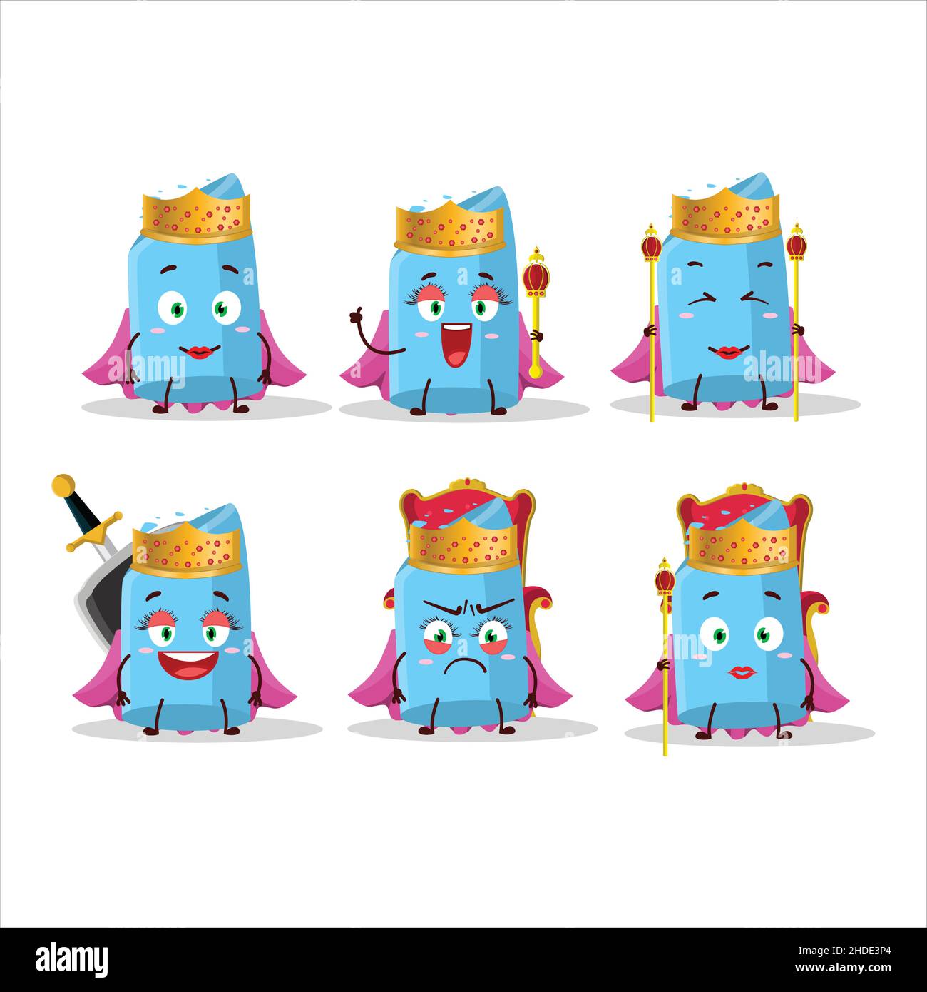 Queen and her magic clothes cartoon of blue chalk wearing tiara. Vector ...