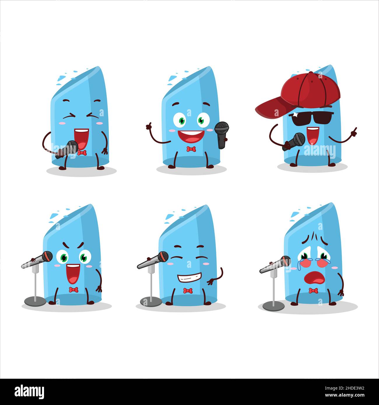 A Cute Cartoon design concept of blue chalk singing a famous song ...