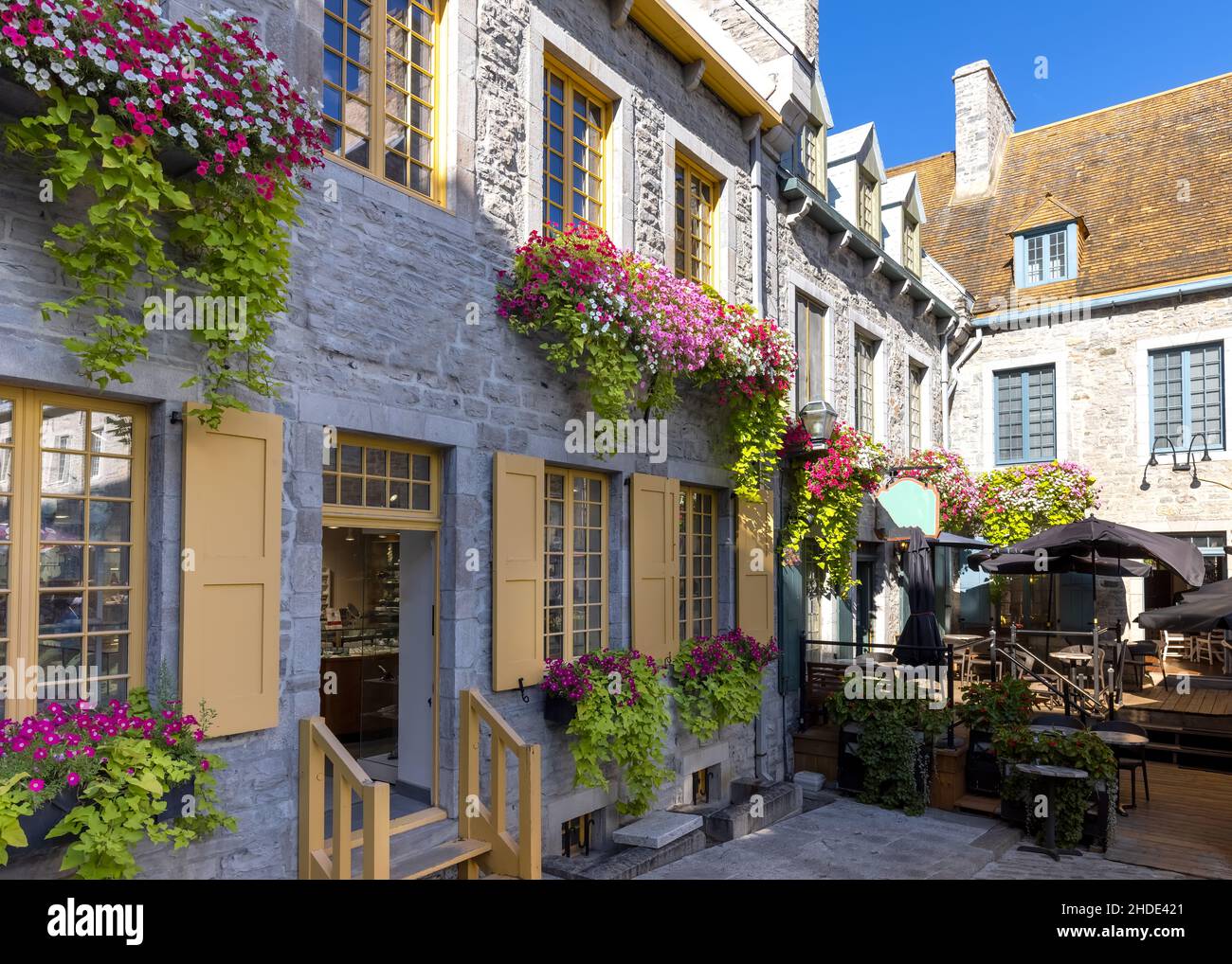 Old Quebec City tourist attractions of Quartier Petit Champlain lower ...