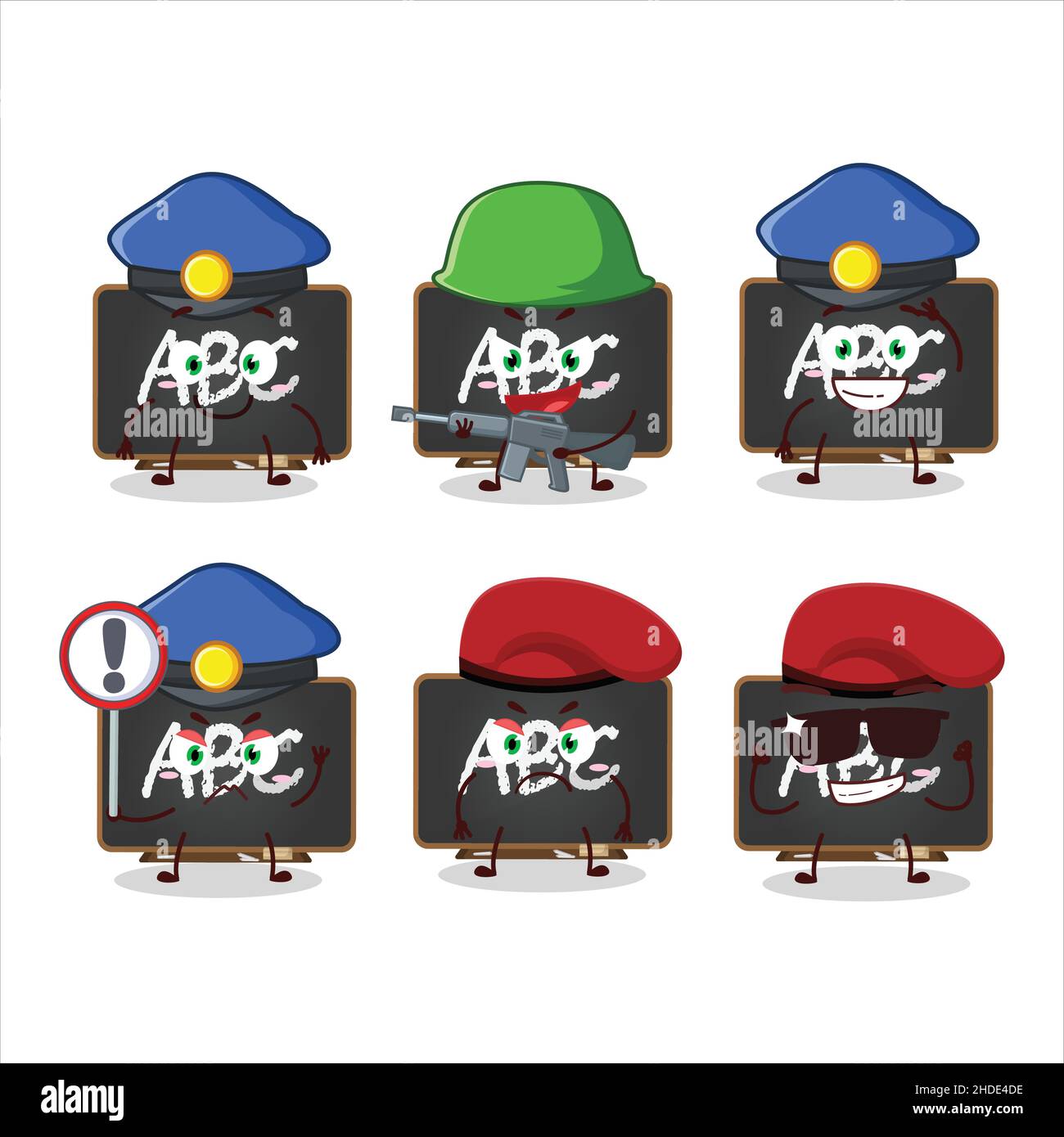 A dedicated Police officer of chalkboard mascot design style. Vector ...