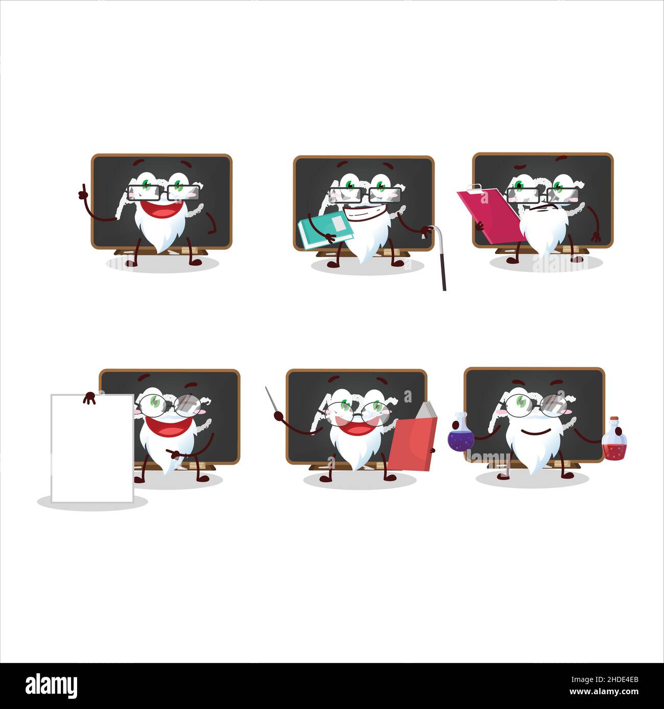 Professor chalkboard academic cartoon character working on laboratory ...