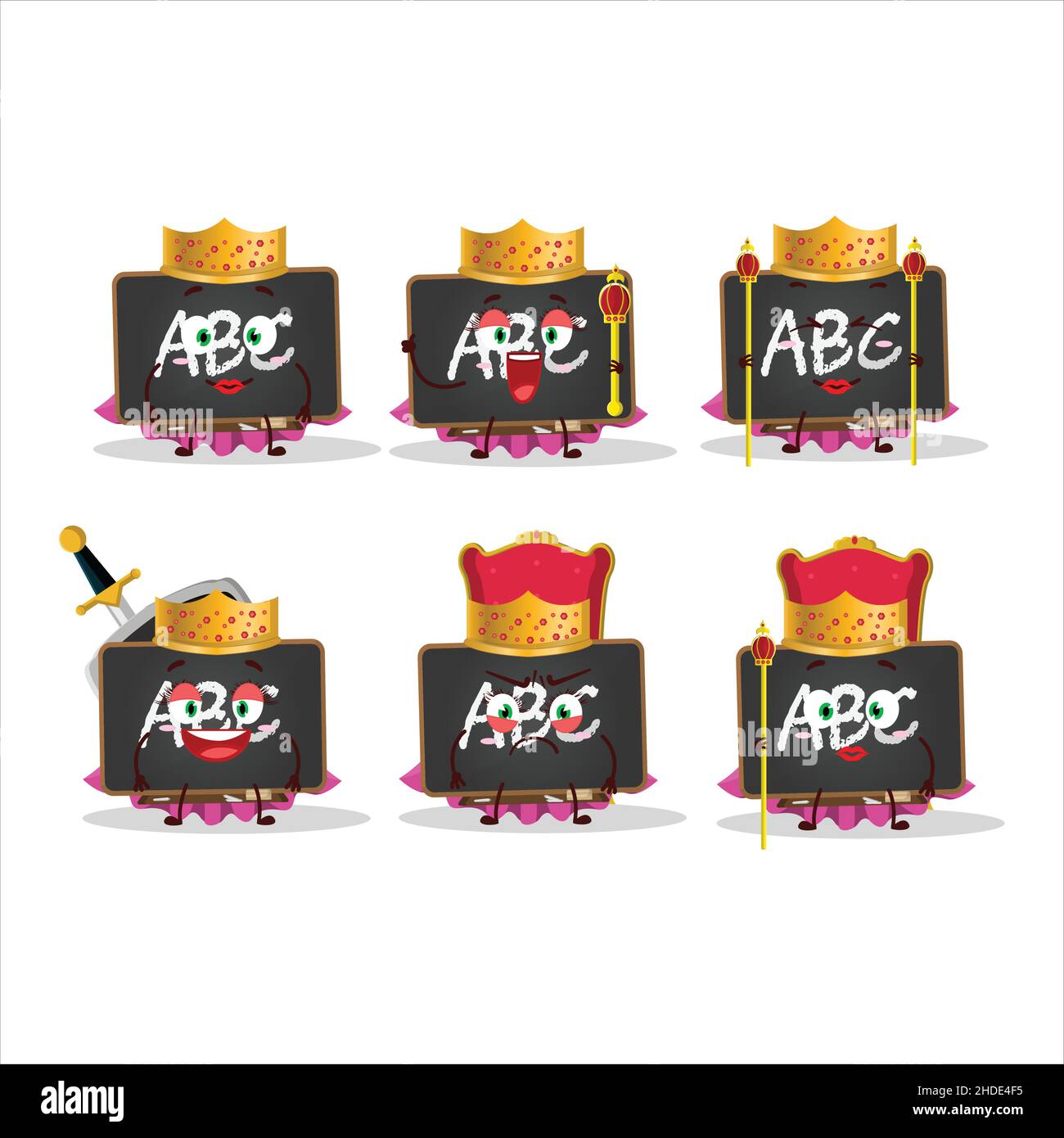 Queen and her magic clothes cartoon of chalkboard wearing tiara. Vector ...