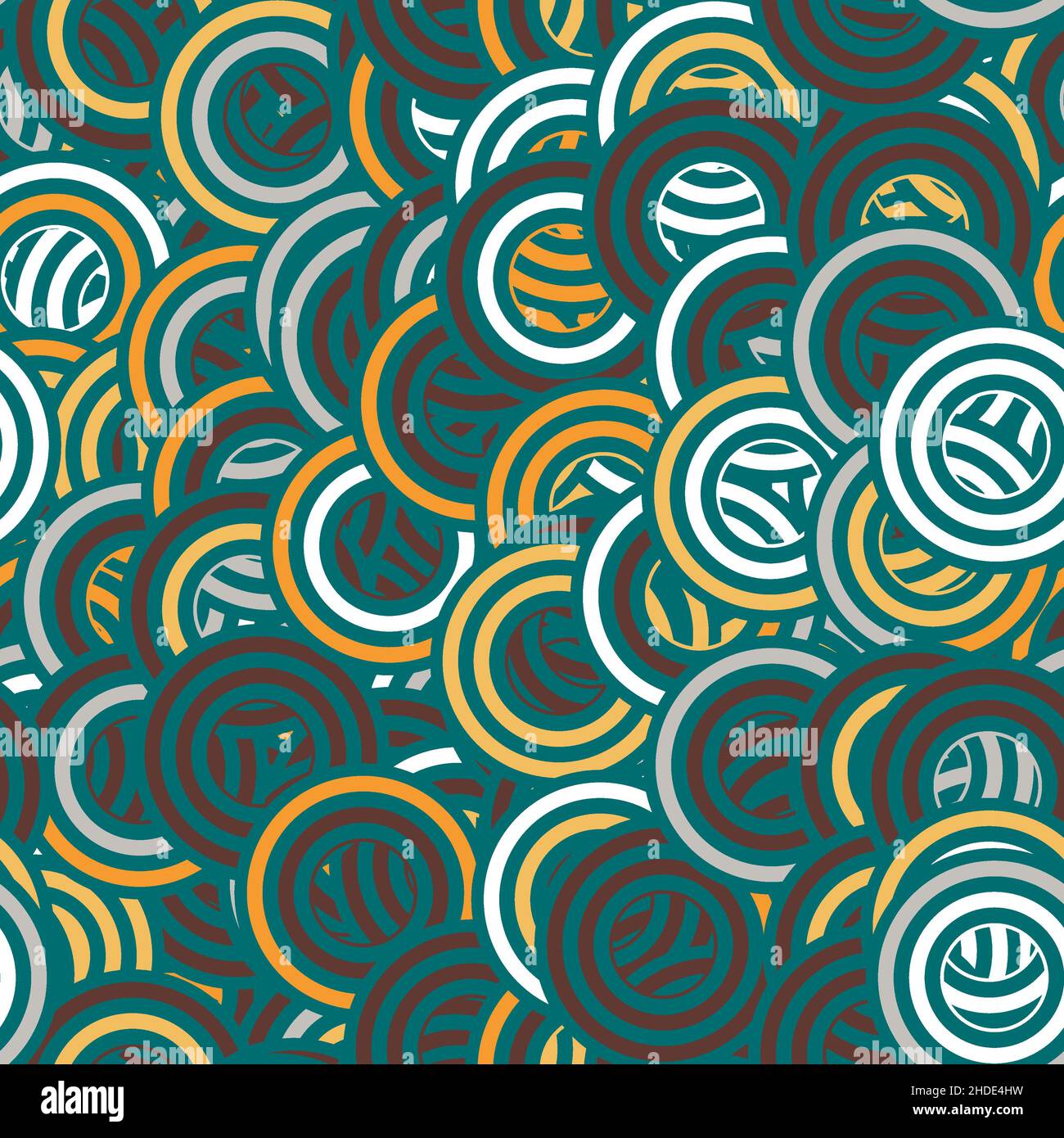 Seamless concentric circle in retro colors dizzy surface pattern design ...