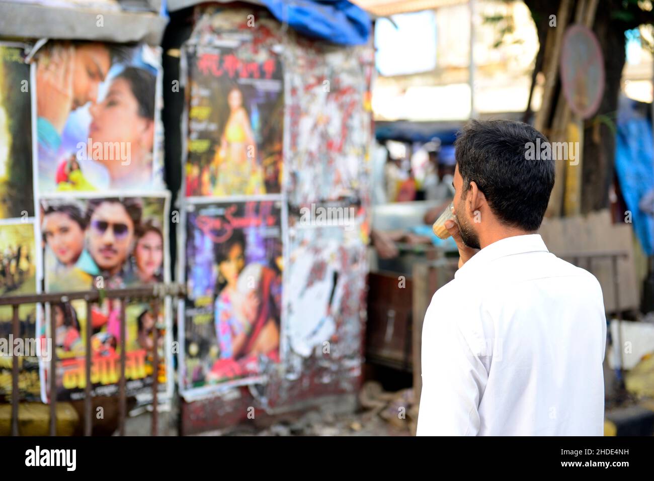 Drinking a cup of chai and looking at the adds for new Bollywood movies ...