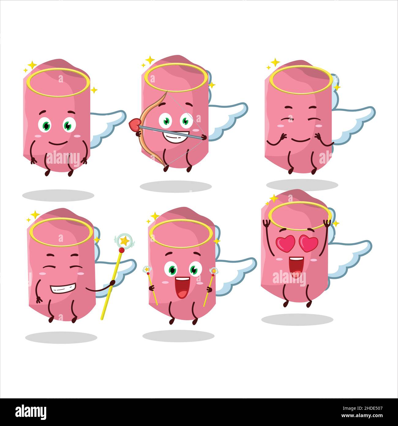 Pink Chalk Cartoon Designs As A Cute Angel Character Vector
