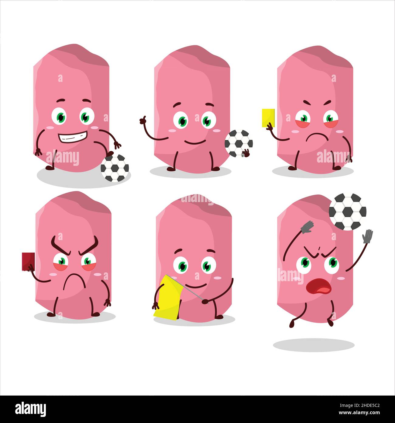 Pink Chalk cartoon character working as a Football referee. Vector ...