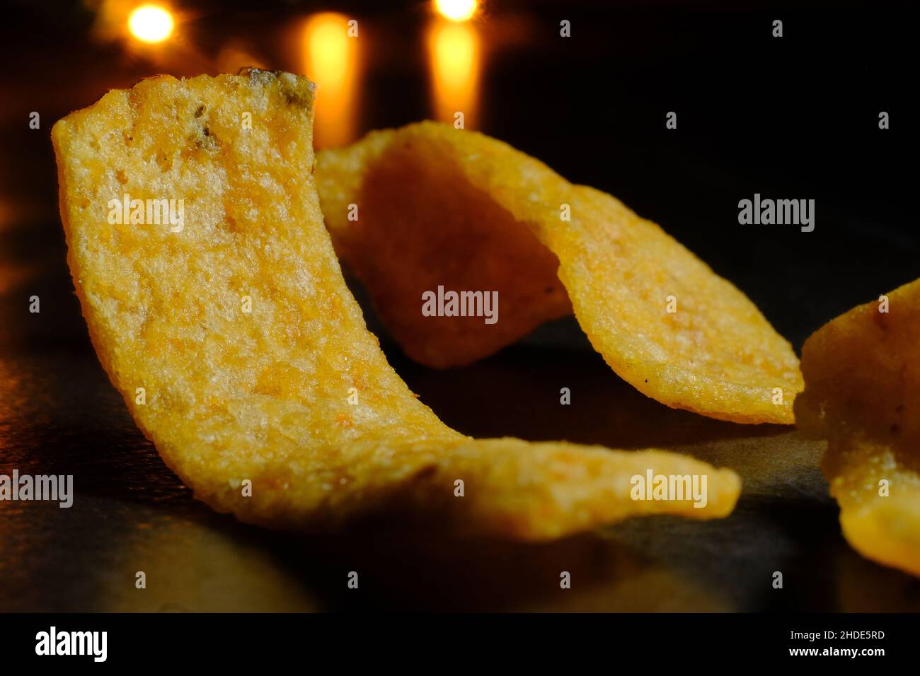 Macro closeup salty junk food corn chips Stock Photo - Alamy