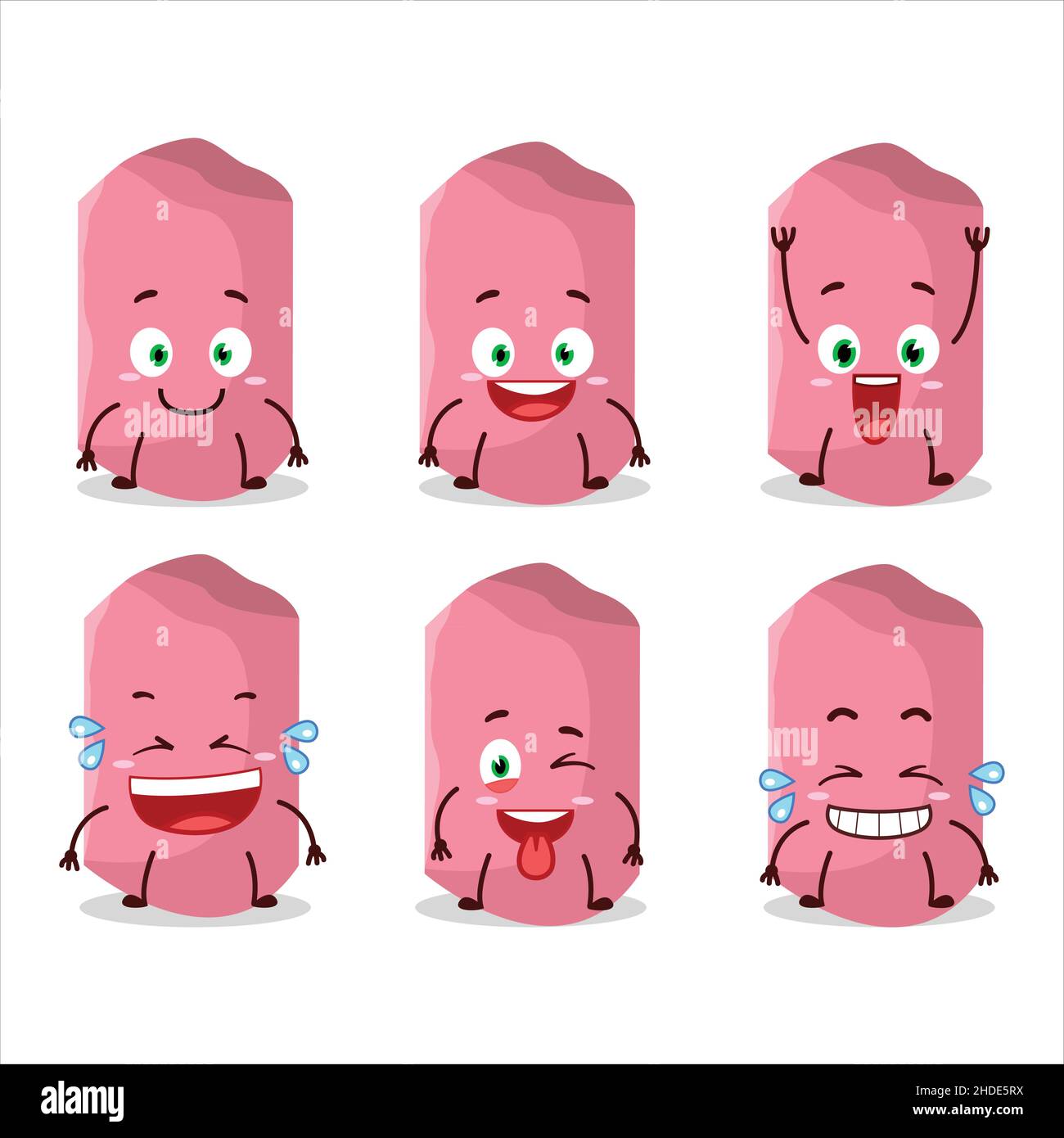 Cartoon character of pink chalk with smile expression. Vector ...