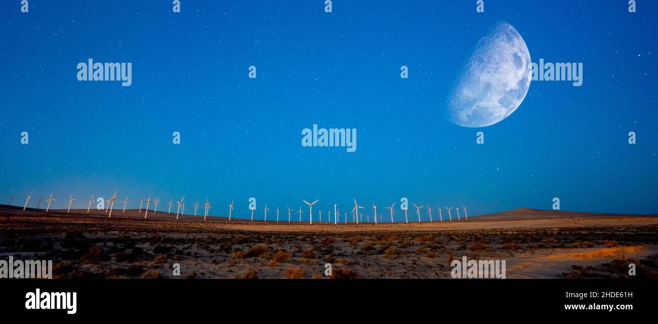 Wind generators in the california desert hi-res stock photography and ...
