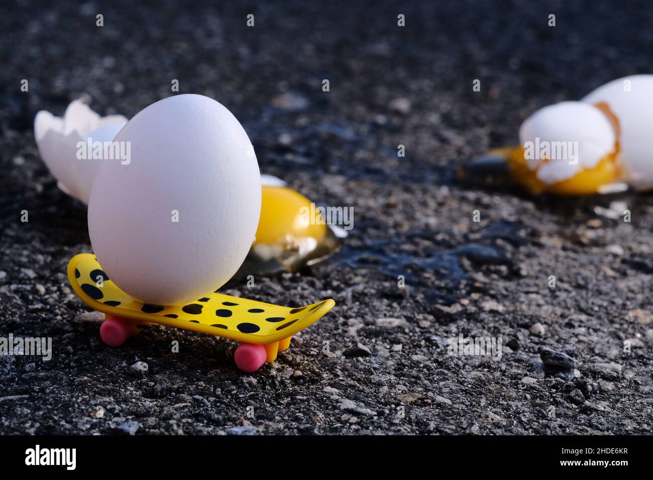Egg riding skateboard as metaphor for learning from making mistakes ...