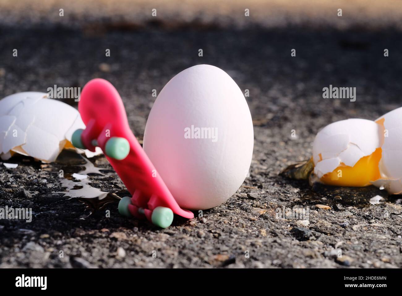 Egg riding skateboard as metaphor for learning from making mistakes ...