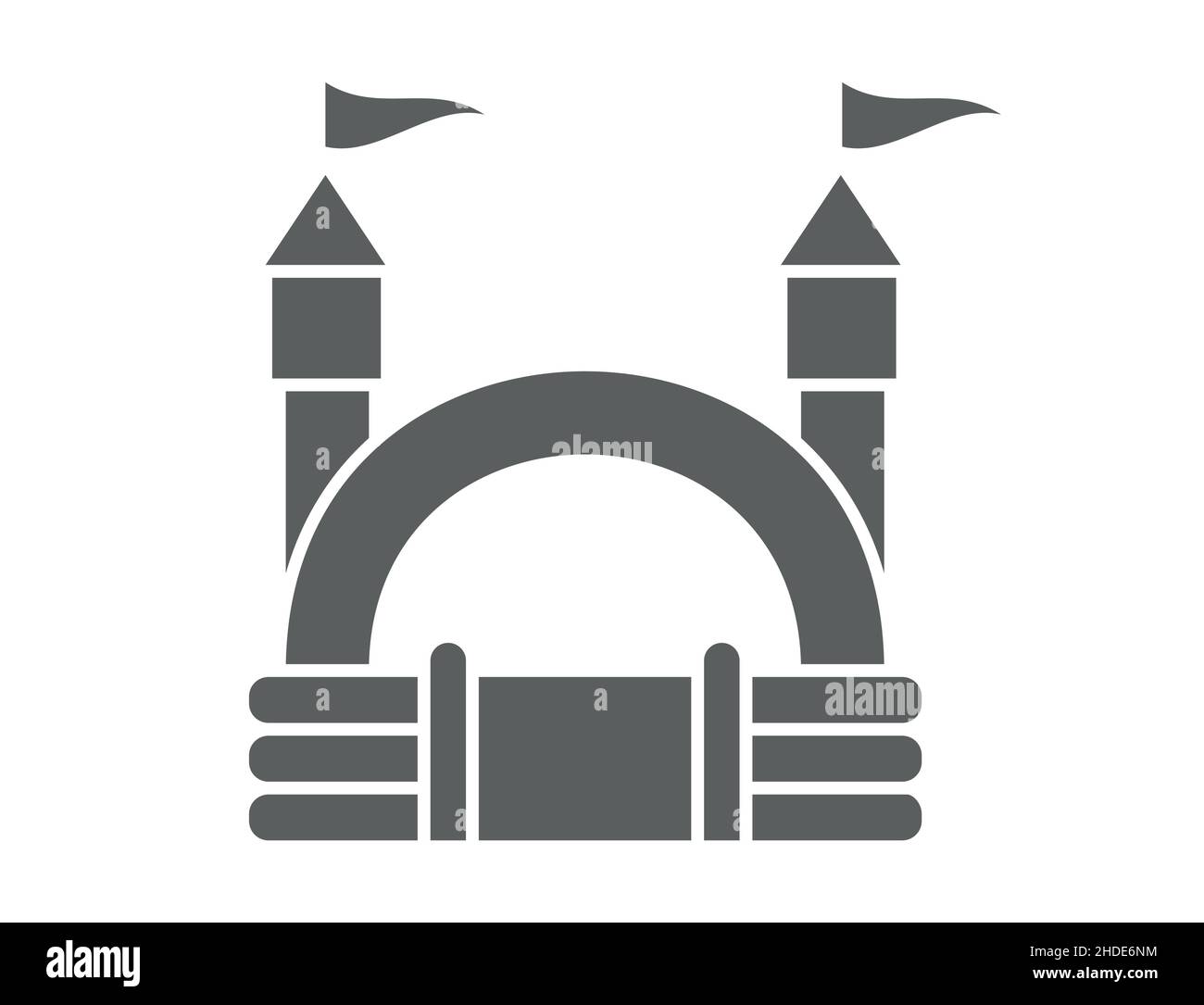 Bouncy inflatable castle. Tower and equipment for child playground ...