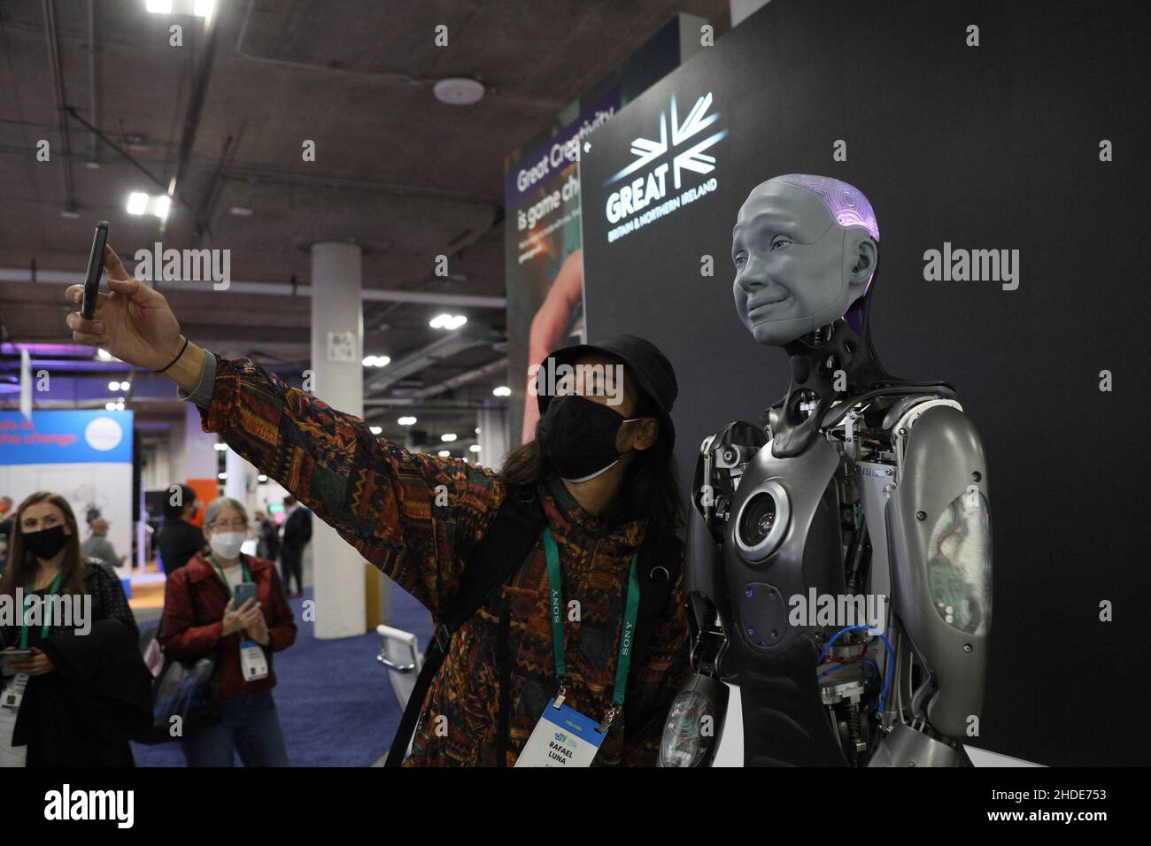 Las Vegas, NV, USA. 5th Jan, 2022. Ameca the humanoid robot, created by Engineered Arts in ...