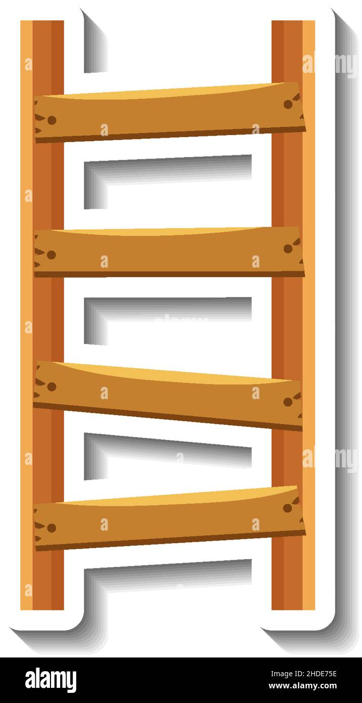 Wooden ladder isolated on white background illustration Stock Vector ...