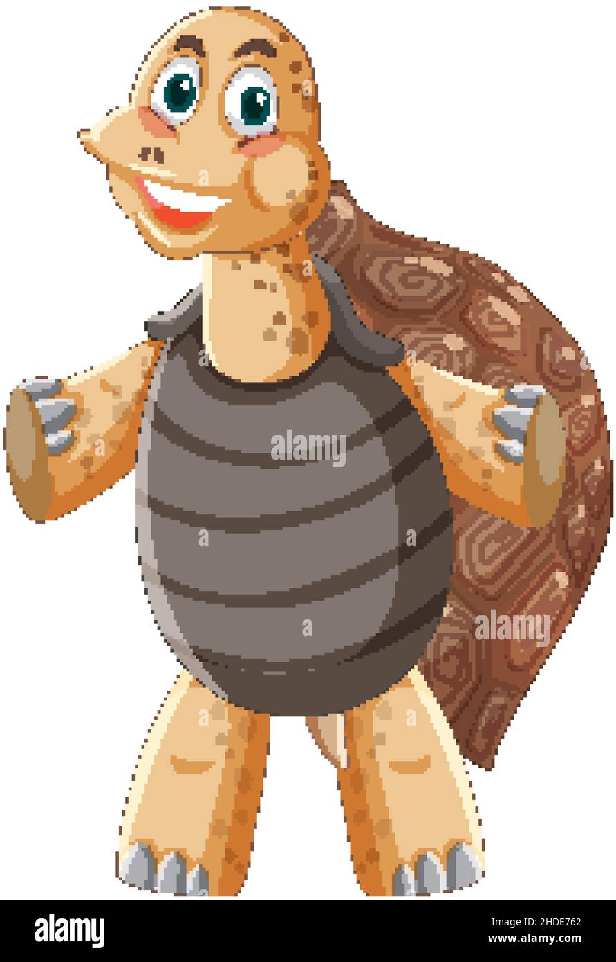Tortoise with brown shell cartoon character illustration Stock Vector ...