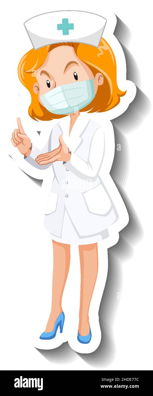 Female nurse cartoon character illustration Stock Vector Image & Art ...