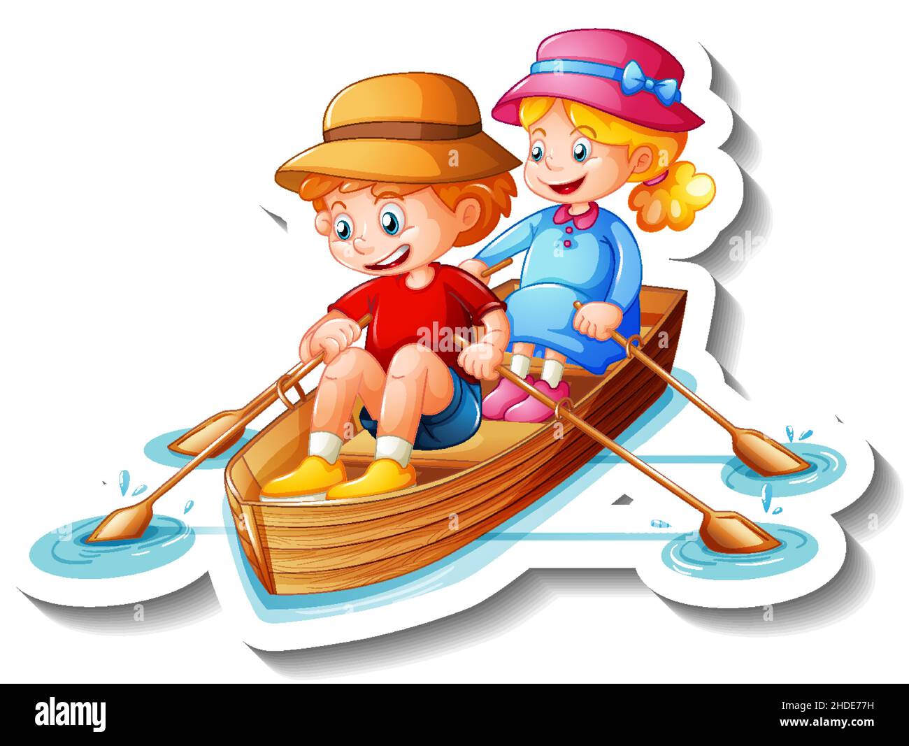 Children rowing boat Cut Out Stock Images & Pictures - Alamy