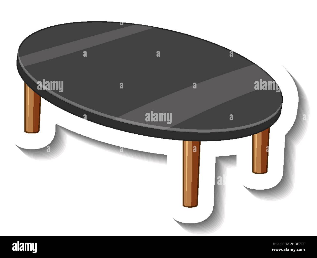 Black center table isolated on white background illustration Stock ...