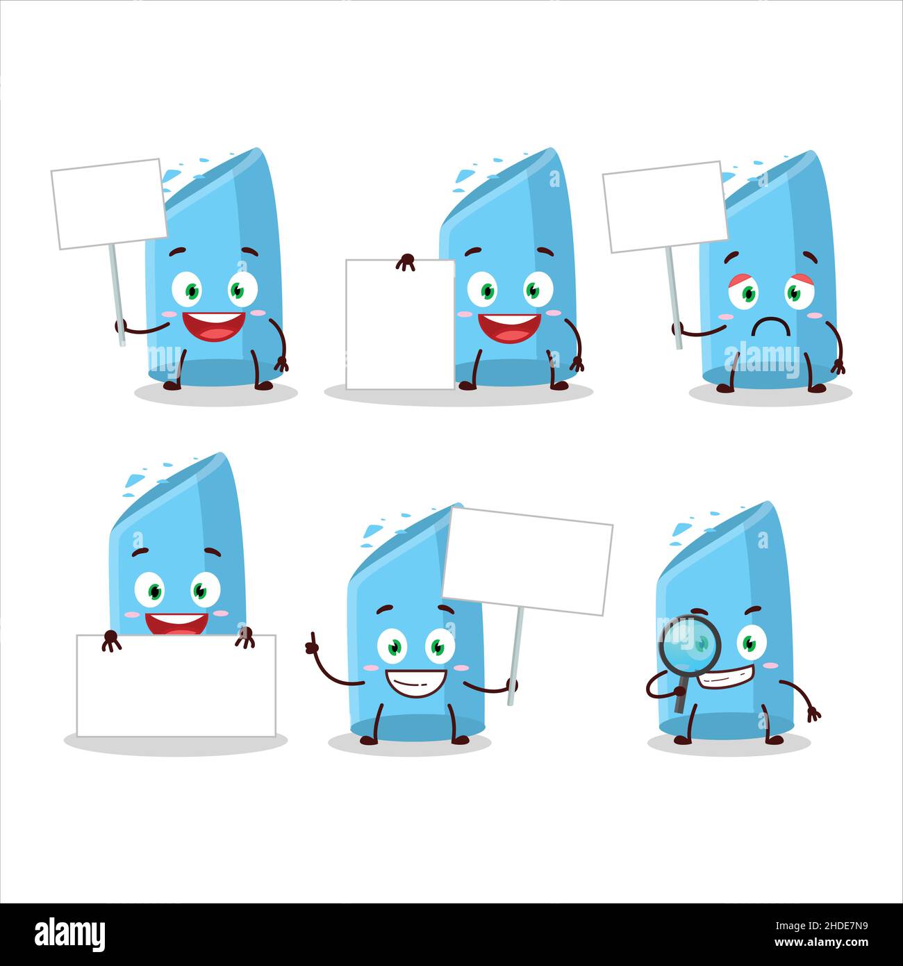 Blue chalk cartoon character bring information board. Vector ...