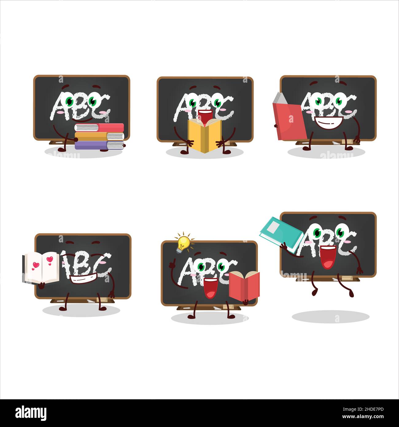 A picture of chalkboard cartoon character concept reading an amusing ...