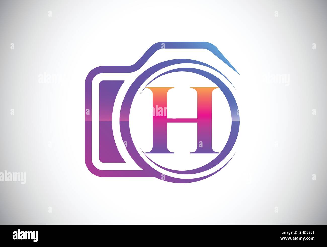 Initial monogram letter with a camera icon. Logo for photography ...