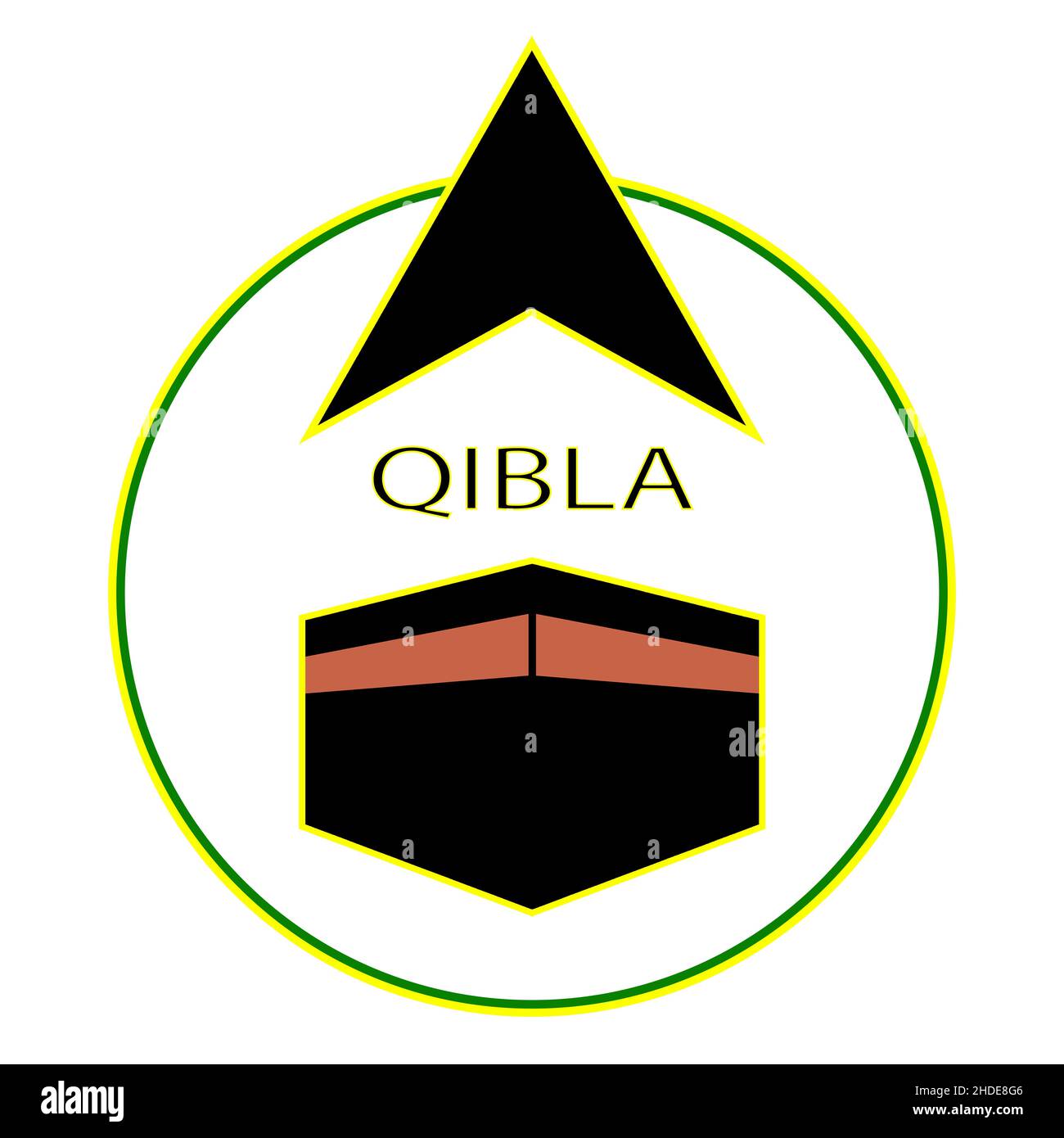 qibla muslim prayer direction badge used in various rooms or buildings ...