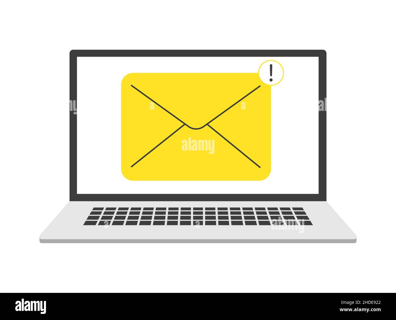 One incoming message on laptop, open message icon, notification. Vector Stock Vector Image & Art ...