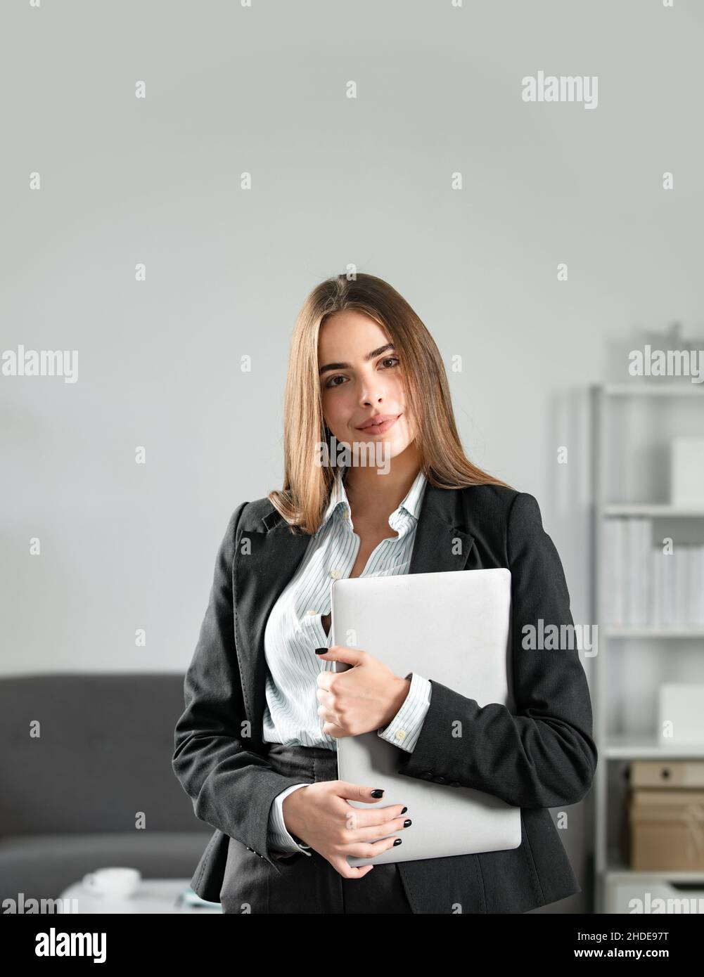 Portrait of business woman entrepreneur working in office, professional ...