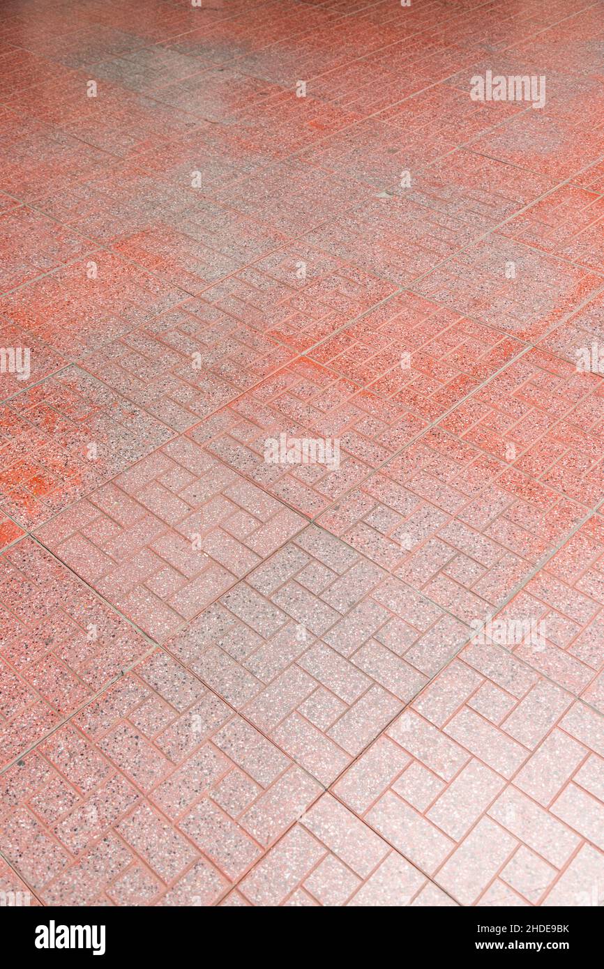 Red brick paving stones on a sidewalk background Stock Photo - Alamy