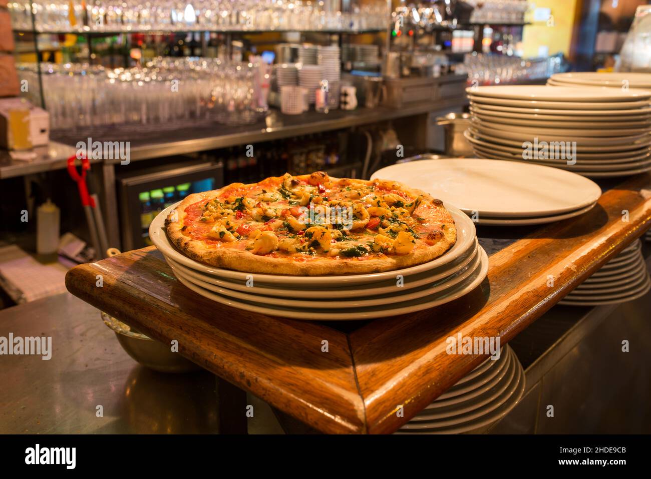 Pizza on kitchen counter hi-res stock photography and images - Alamy