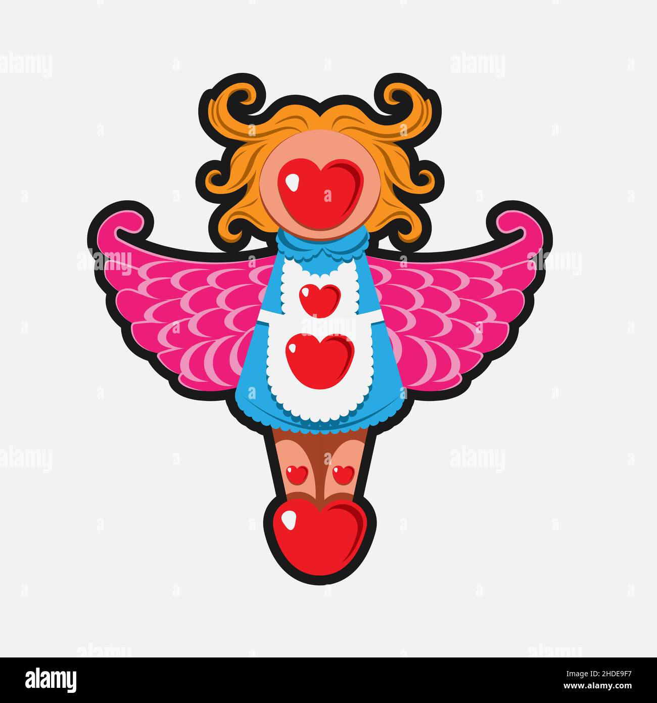 vector abstraction angel heart wings on white isolated background Stock ...