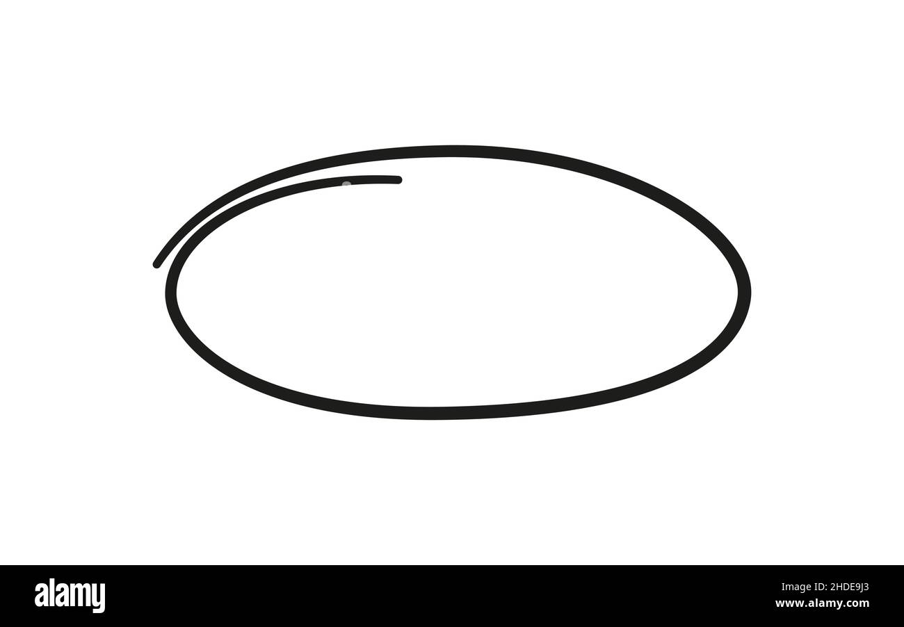 Hand drawn oval. Highlight circle frame. Ellipse in doodle style ... Hand drawn oval. Highlight circle frame. Ellipse in doodle style ...