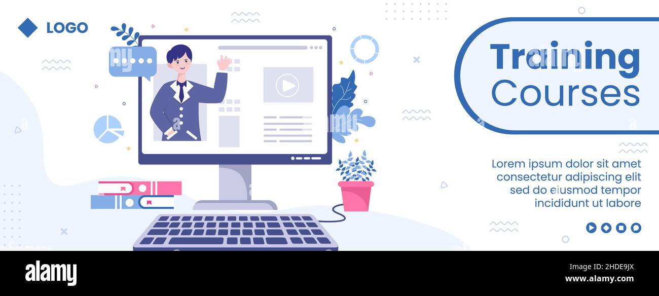 Business Online Training, Seminar or Courses Post Template Flat ...