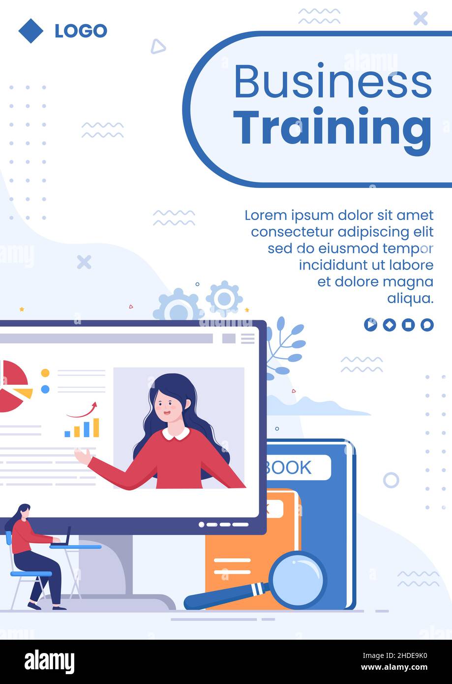 Business Online Training, Seminar or Courses Post Template Flat ...